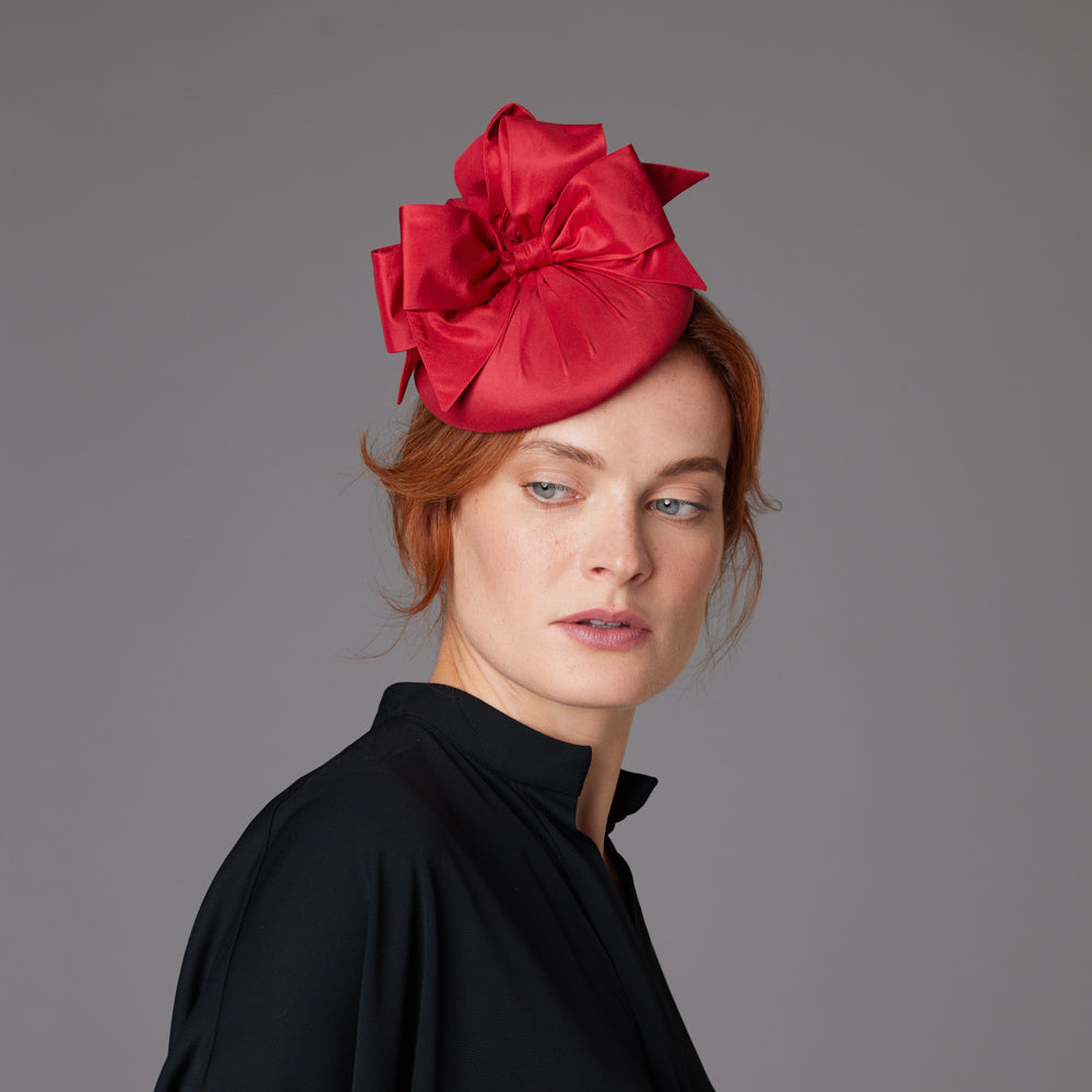 Silk pillbox with bows – Rachel Trevor-Morgan